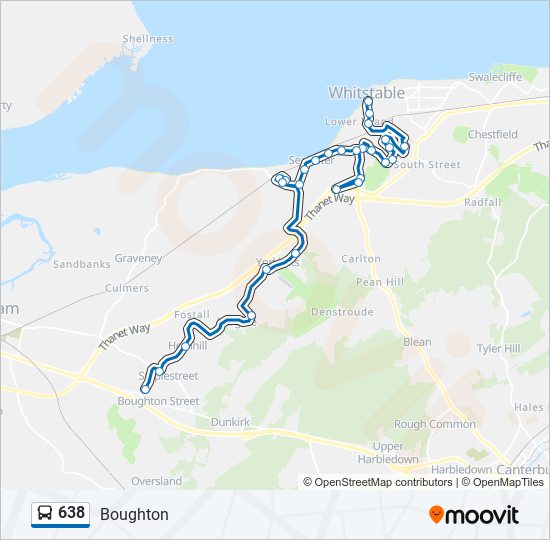 638 Route: Schedules, Stops & Maps - Boughton (Updated)