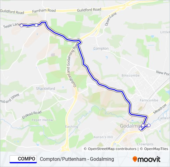 compo Route: Schedules, Stops & Maps - Puttenham (Updated)