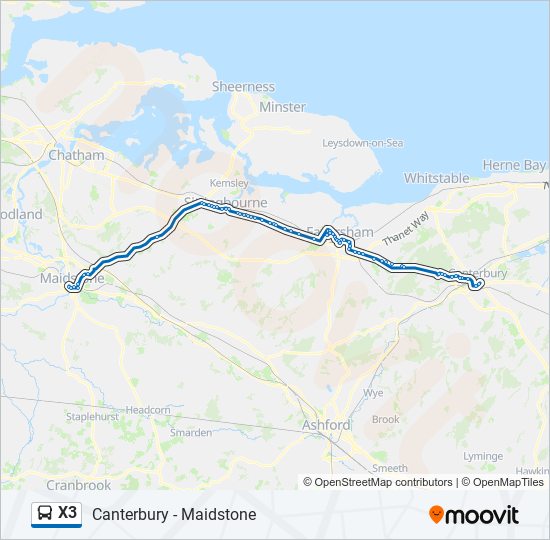 x3 Route: Schedules, Stops & Maps - Maidstone (Updated)