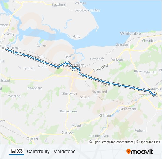 x3 Route: Schedules, Stops & Maps - Sittingbourne (Updated)