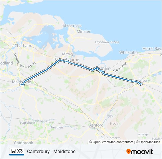 x3 Route: Schedules, Stops & Maps - Maidstone (Updated)