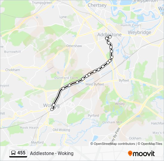 455 Route: Schedules, Stops & Maps - Woking (Updated)