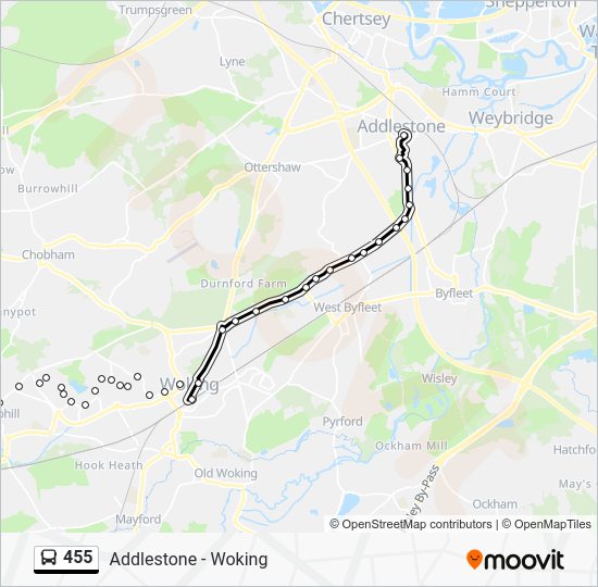 455 Route: Schedules, Stops & Maps - Addlestone (Updated)