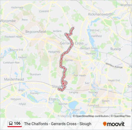 106 Route: Schedules, Stops & Maps - Slough Town Centre (Updated)