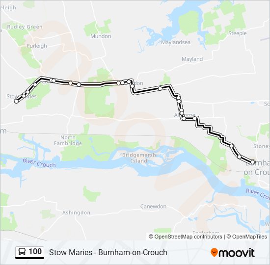 100 Route: Schedules, Stops & Maps - Stow Maries (Updated)