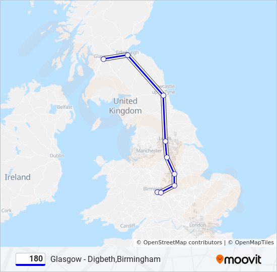 180 Route: Schedules, Stops & Maps - Digbeth (Updated)