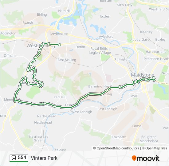 554 Route: Schedules, Stops & Maps - Vinters Park (Updated)
