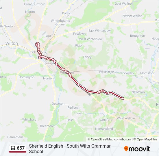 657 Route Schedules Stops Maps Sherfield English Updated 