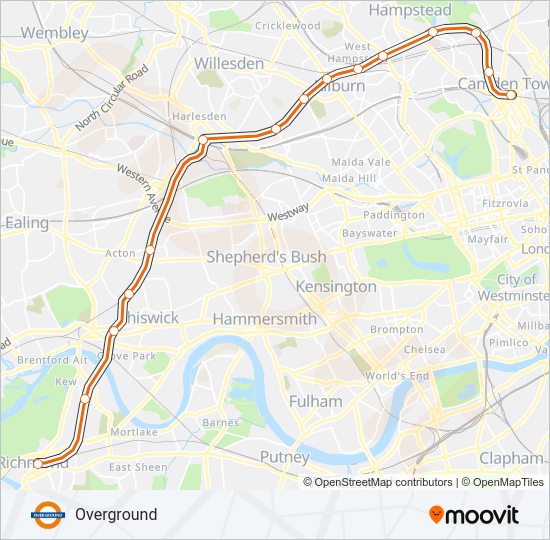 overground Route: Schedules, Stops & Maps - Richmond (London)‎→Camden ...