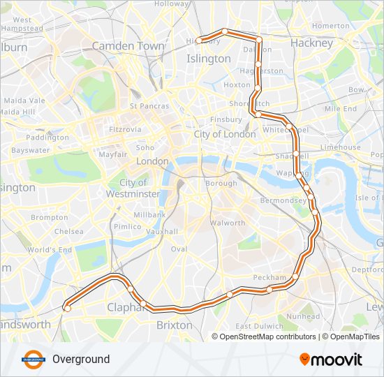 OVERGROUND Route: Schedules, Stops & Maps - Highbury & Islington‎→ ...