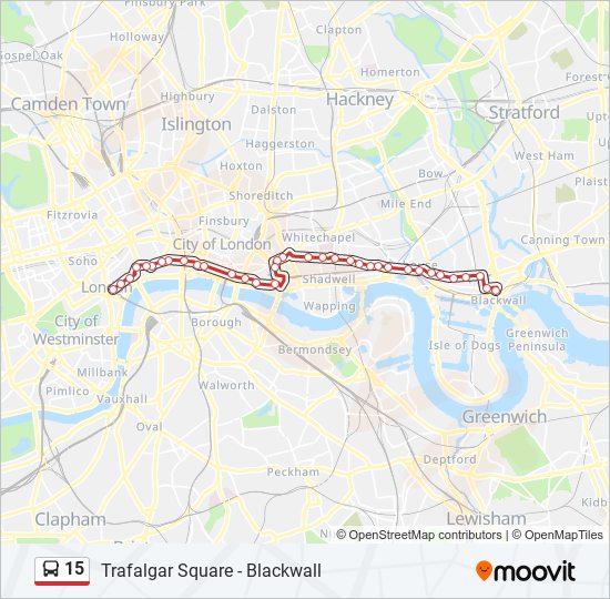15 Route: Schedules, Stops & Maps - Trafalgar Square (Updated)