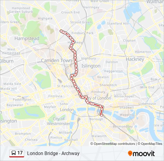 17 Route: Schedules, Stops & Maps - Archway (Updated)