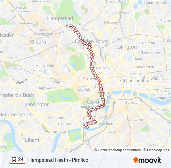 24 Route: Schedules, Stops & Maps - Pimlico (Updated)