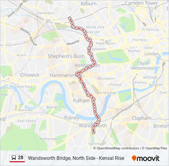 28 Route: Schedules, Stops & Maps - Kensal Rise (Updated)