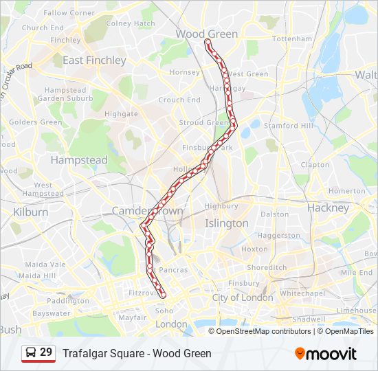 29 Route: Schedules, Stops & Maps - Trafalgar Square (Updated)