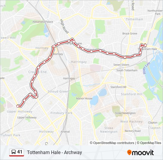 41 Route: Schedules, Stops & Maps - Tottenham Hale (Updated)