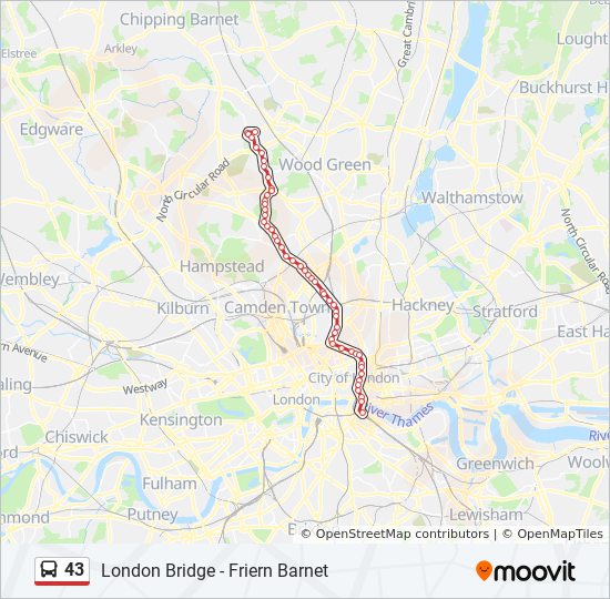 43 Route: Schedules, Stops & Maps - London Bridge (Updated)