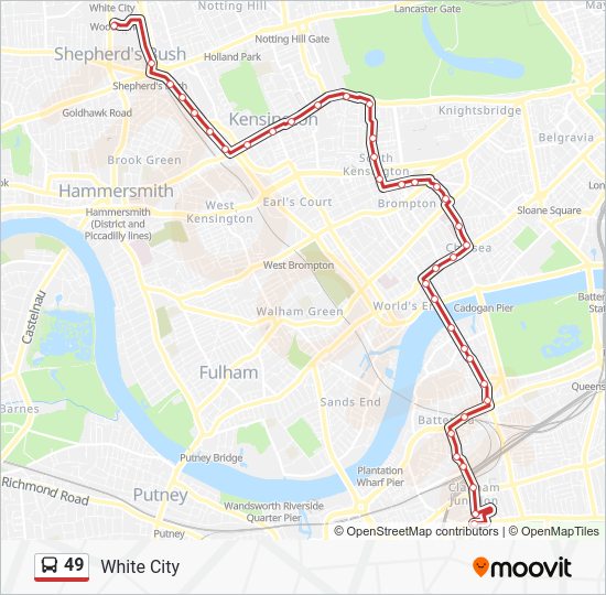 49 Route: Schedules, Stops & Maps - Clapham Junction (Updated)