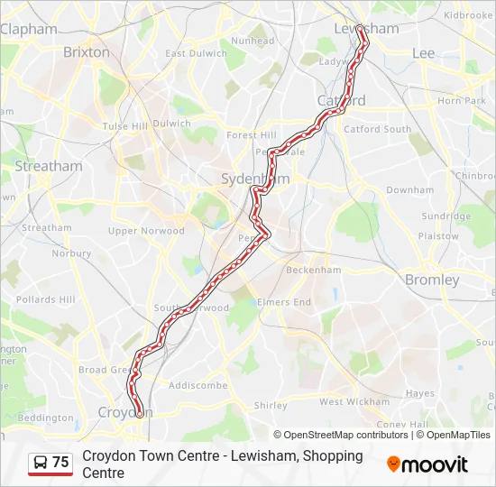 75 Route: Schedules, Stops & Maps - Croydon Town Centre (Updated)