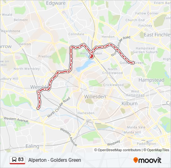 83 Route: Schedules, Stops & Maps - Alperton (Updated)