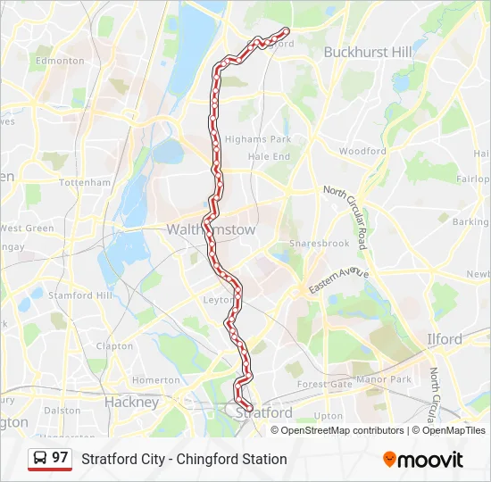 97 Route: Schedules, Stops & Maps - Chingford Station (Updated)