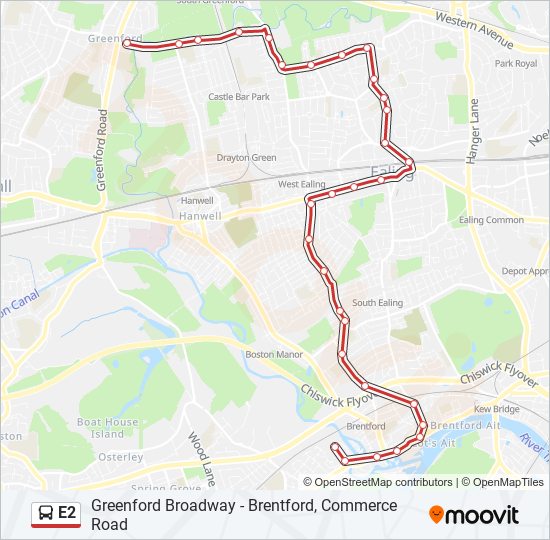 e2 Route: Schedules, Stops & Maps - Brentford, Commerce Road (Updated)