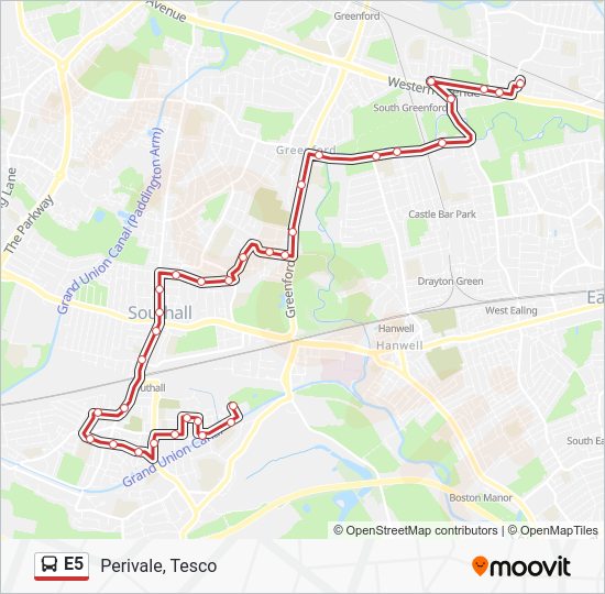 E5 Route: Schedules, Stops & Maps - Perivale, Tesco (Updated)