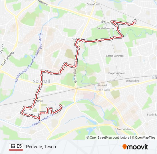 e5 Route: Schedules, Stops & Maps - Perivale, Tesco (Updated)