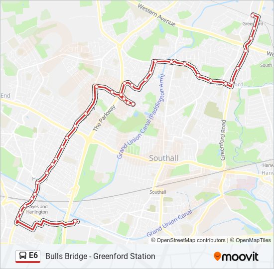 e6 Route: Schedules, Stops & Maps - Greenford Station (Updated)