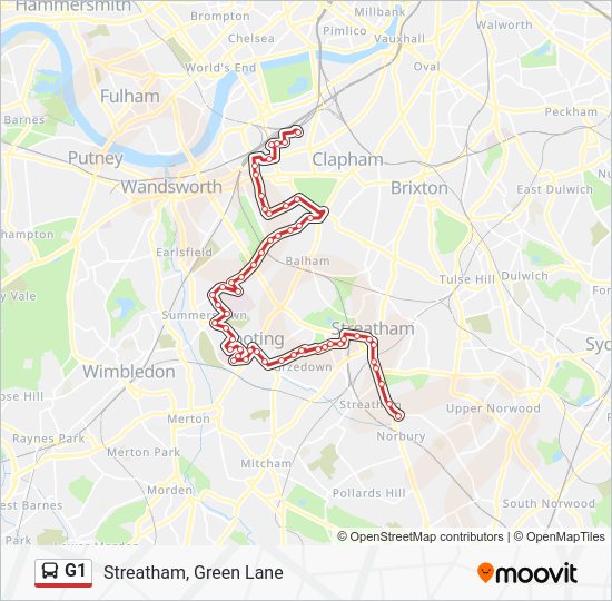 G1 Route: Schedules, Stops & Maps - Streatham, Green Lane (Updated)