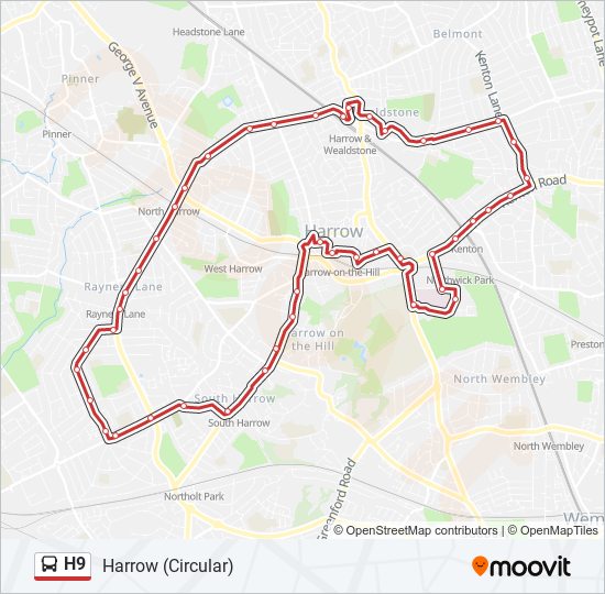 h9 Route: Schedules, Stops & Maps - Harrow (Updated)