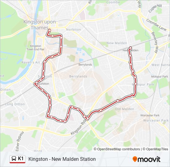 k1 Route: Schedules, Stops & Maps - New Malden Station (Updated)