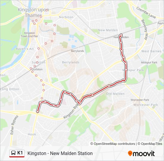 K1 Route: Schedules, Stops & Maps - New Malden Station (Updated)