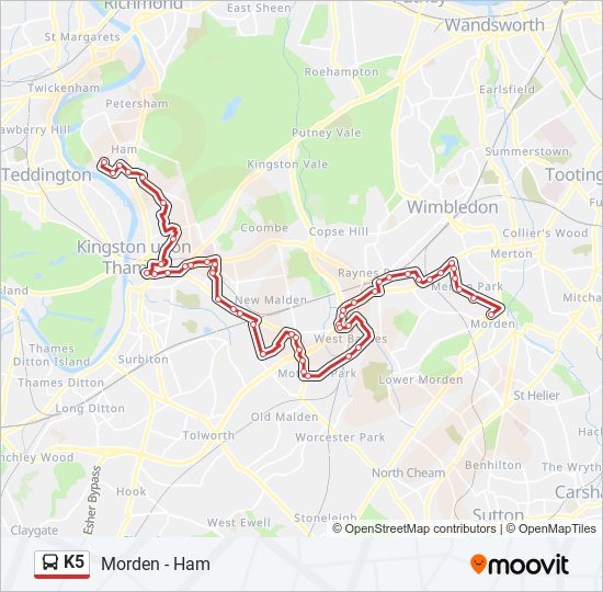 k5 Route: Schedules, Stops & Maps - Ham (Updated)