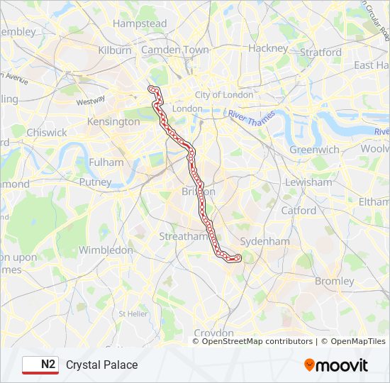 n2 Route: Schedules, Stops & Maps - Crystal Palace (Updated)