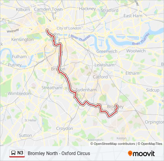 n3 Route: Schedules, Stops & Maps - Oxford Circus (Updated)