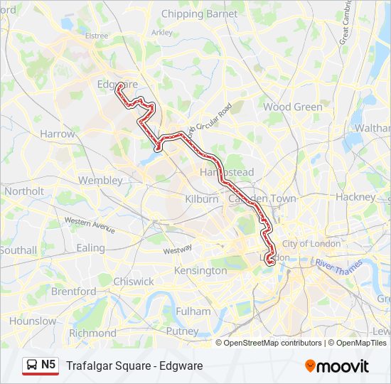 n5 Route: Schedules, Stops & Maps - Edgware (Updated)