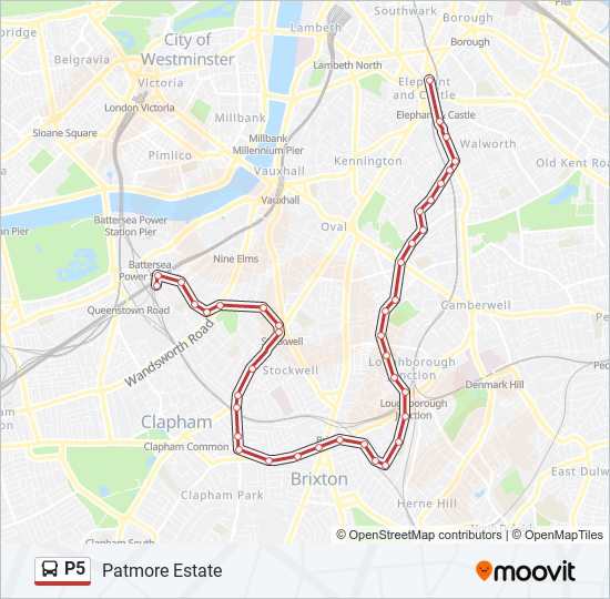 p5 Route: Schedules, Stops & Maps - Patmore Estate (Updated)