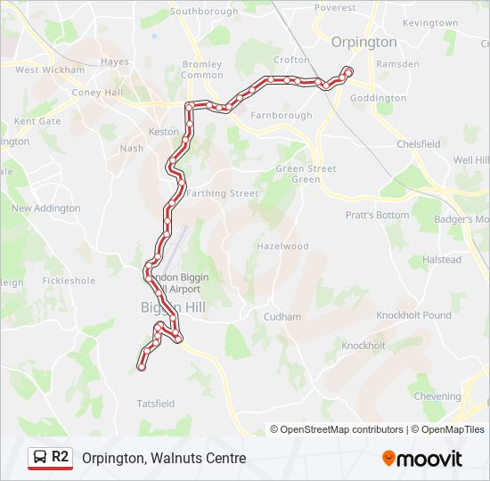 r2 Route: Schedules, Stops & Maps - Orpington, Walnuts Centre (Updated)