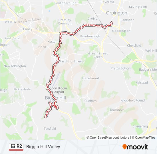 r2 Route: Schedules, Stops & Maps - Biggin Hill Valley (Updated)