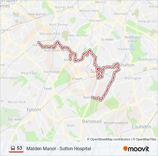 s3 Route: Schedules, Stops & Maps - Sutton Hospital (Updated)