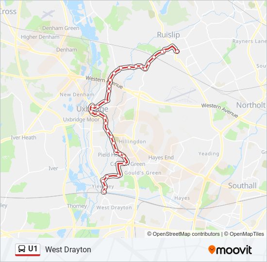 u1 Route: Schedules, Stops & Maps - West Drayton (Updated)