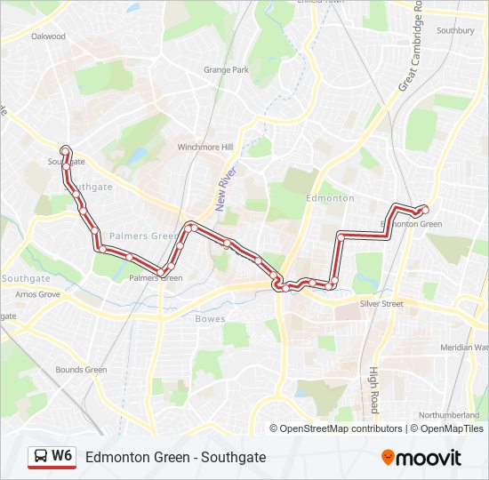 w6 Route: Schedules, Stops & Maps - Southgate (Updated)