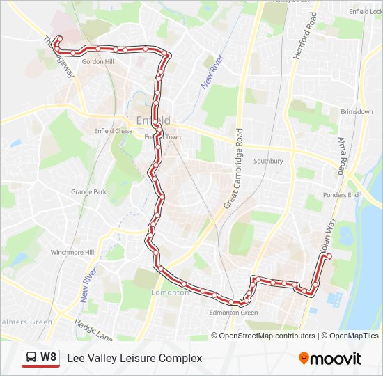 W8 Route: Schedules, Stops & Maps - Lee Valley Leisure Complex (Updated)