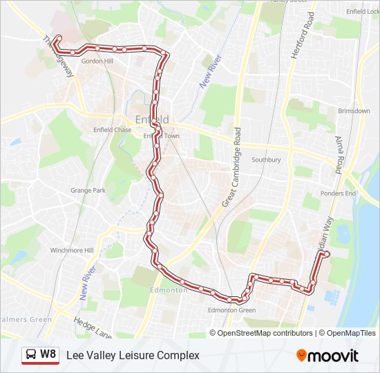 w8 Route: Schedules, Stops & Maps - Lee Valley Leisure Complex (Updated)