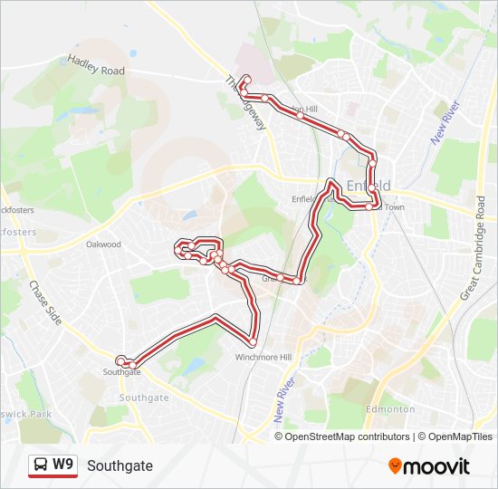 W9 Route: Schedules, Stops & Maps - Southgate (Updated)