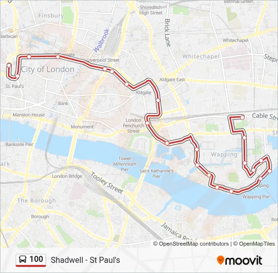 100 Route: Schedules, Stops & Maps - St Paul's (Updated)