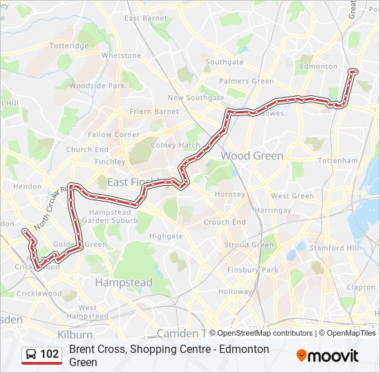 102 Route: Schedules, Stops & Maps - Edmonton Green (Updated)