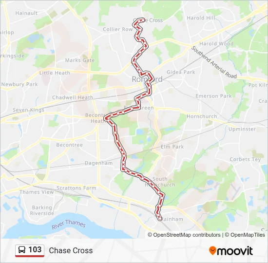 103 Route: Schedules, Stops & Maps - Chase Cross (Updated)