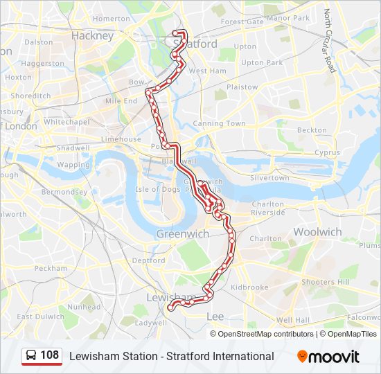 108 Route: Schedules, Stops & Maps - Stratford International (Updated)